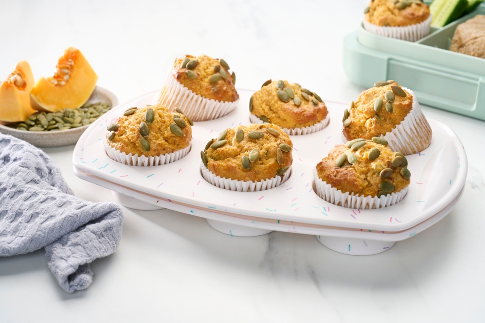 Pumpkin spice swimming lesson muffins recipe | Crunch&Sip®